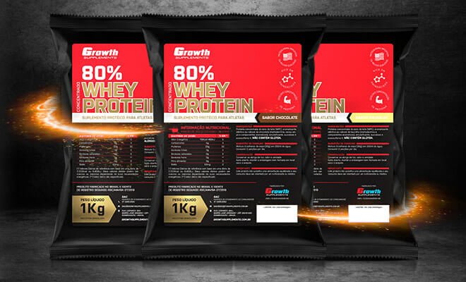 Whey Protein Concentrado Growth: qualidade importada a preço de fábrica ...